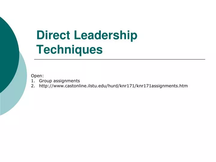 PPT - Direct Leadership Techniques PowerPoint Presentation, free ...