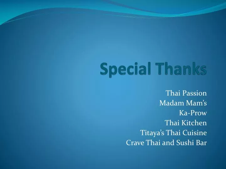 PPT - Special Thanks PowerPoint Presentation, free download - ID:5321470