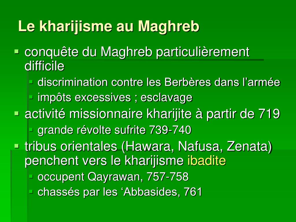 PPT - Le Maghreb sous les califats (18 janvier) PowerPoint Presentation ...