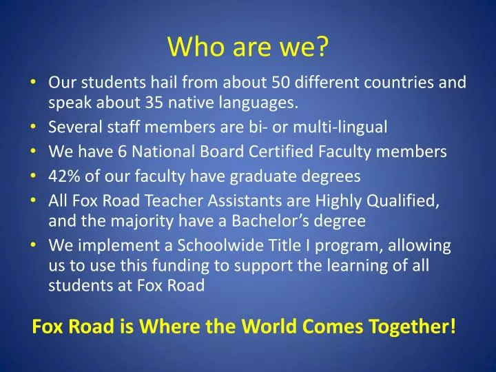 PPT - Who are we? PowerPoint Presentation, free download - ID:5322156