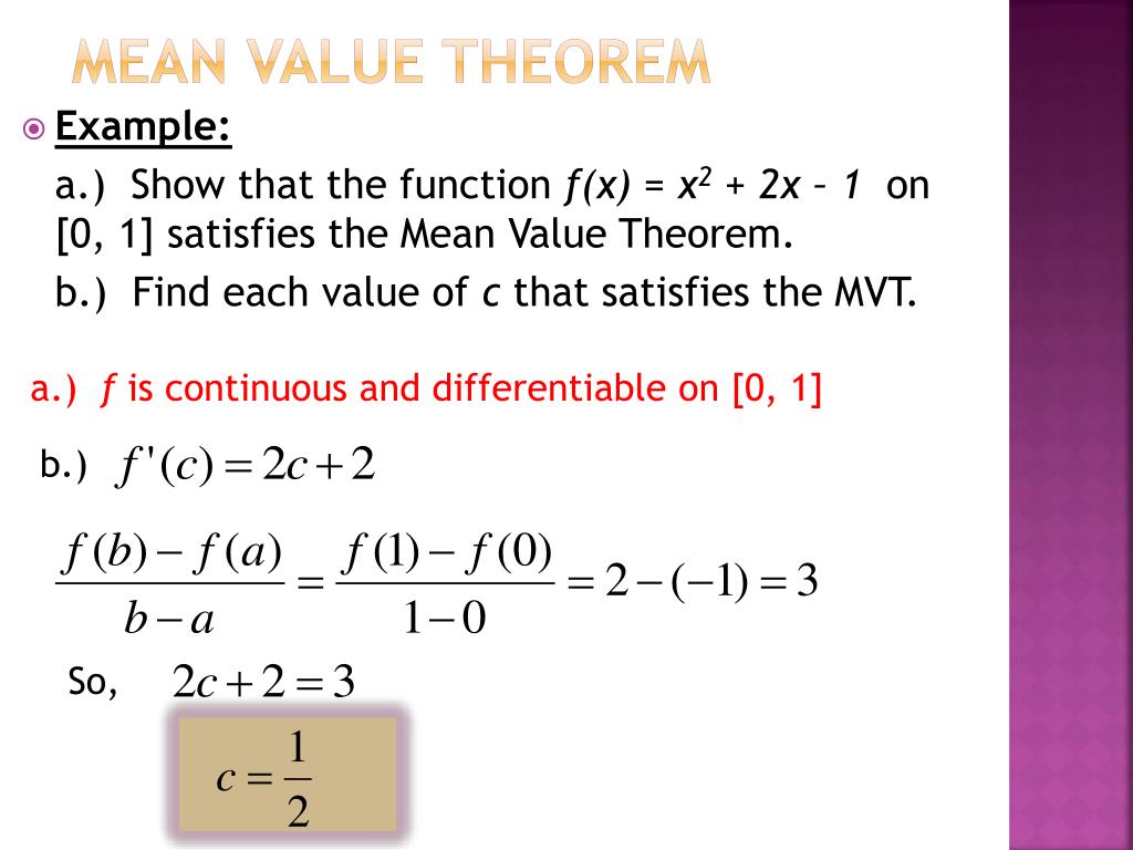 PPT 4 2 Mean Value Theorem PowerPoint Presentation Free Download PPT 4 2 Mean Value Theorem PowerPoint Presentation Free Download