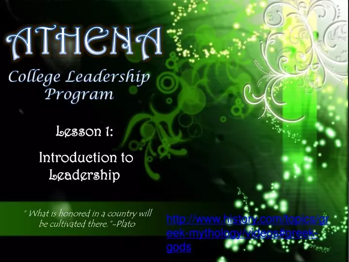 PPT - Lesson 1: Introduction to Leadership PowerPoint Presentation ...