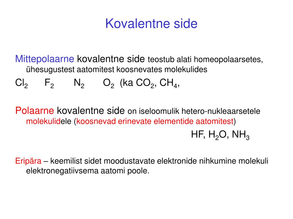 PPT - Molekulide teke KEEMILINE SIDE FOTOKEEMILISED PROTSESSID ...