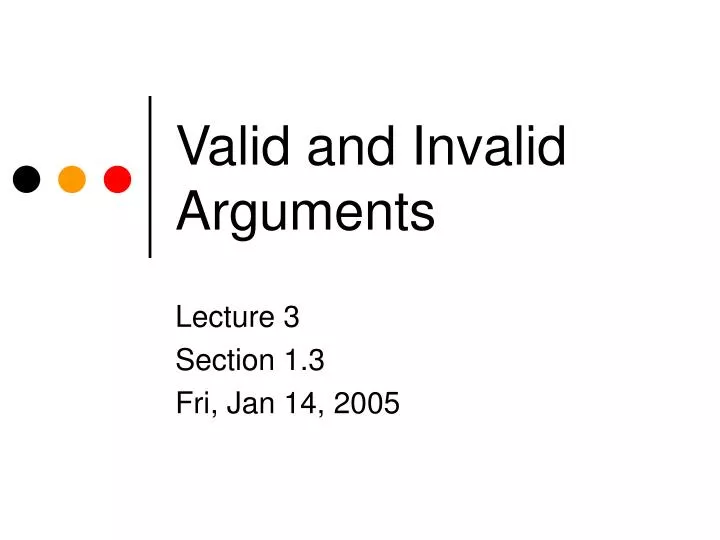PPT - Valid and Invalid Arguments PowerPoint Presentation, free download - ID:5324719