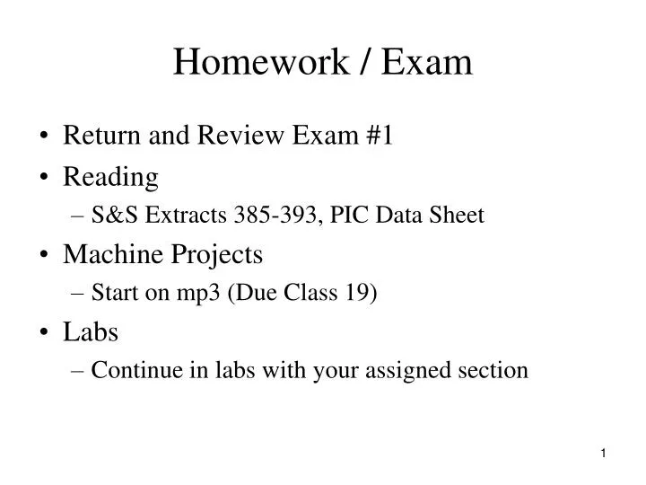 PPT - Homework / Exam PowerPoint Presentation, free download - ID:5328521
