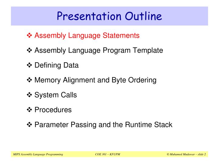 PPT - MIPS Assembly Language Programming PowerPoint Presentation - ID ...