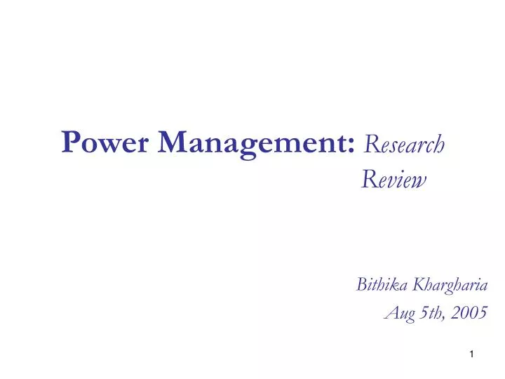 PPT - Power Management: Research Review PowerPoint Presentation, free ...