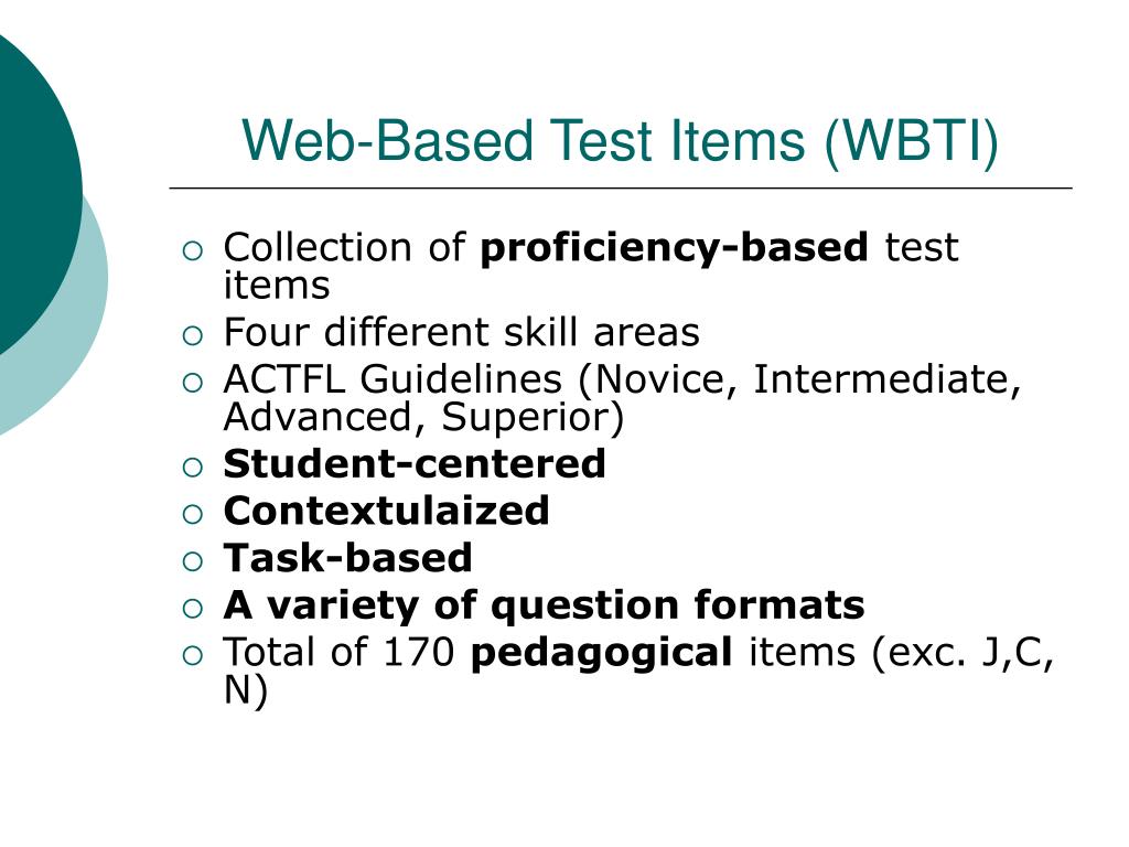 PPT - Web-Based Integrated Tests for Language Teachers PowerPoint ...