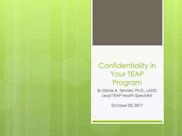 PPT - Confidentiality in Your TEAP Program PowerPoint Presentation ...