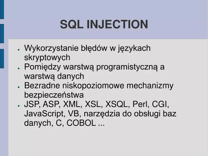 PPT - SQL INJECTION PowerPoint Presentation, free download - ID:5331874