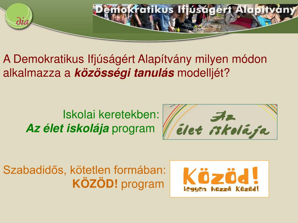 PPT - A DIA-modell A közösségi tanulás , mint az erőszak megelőzésének ...