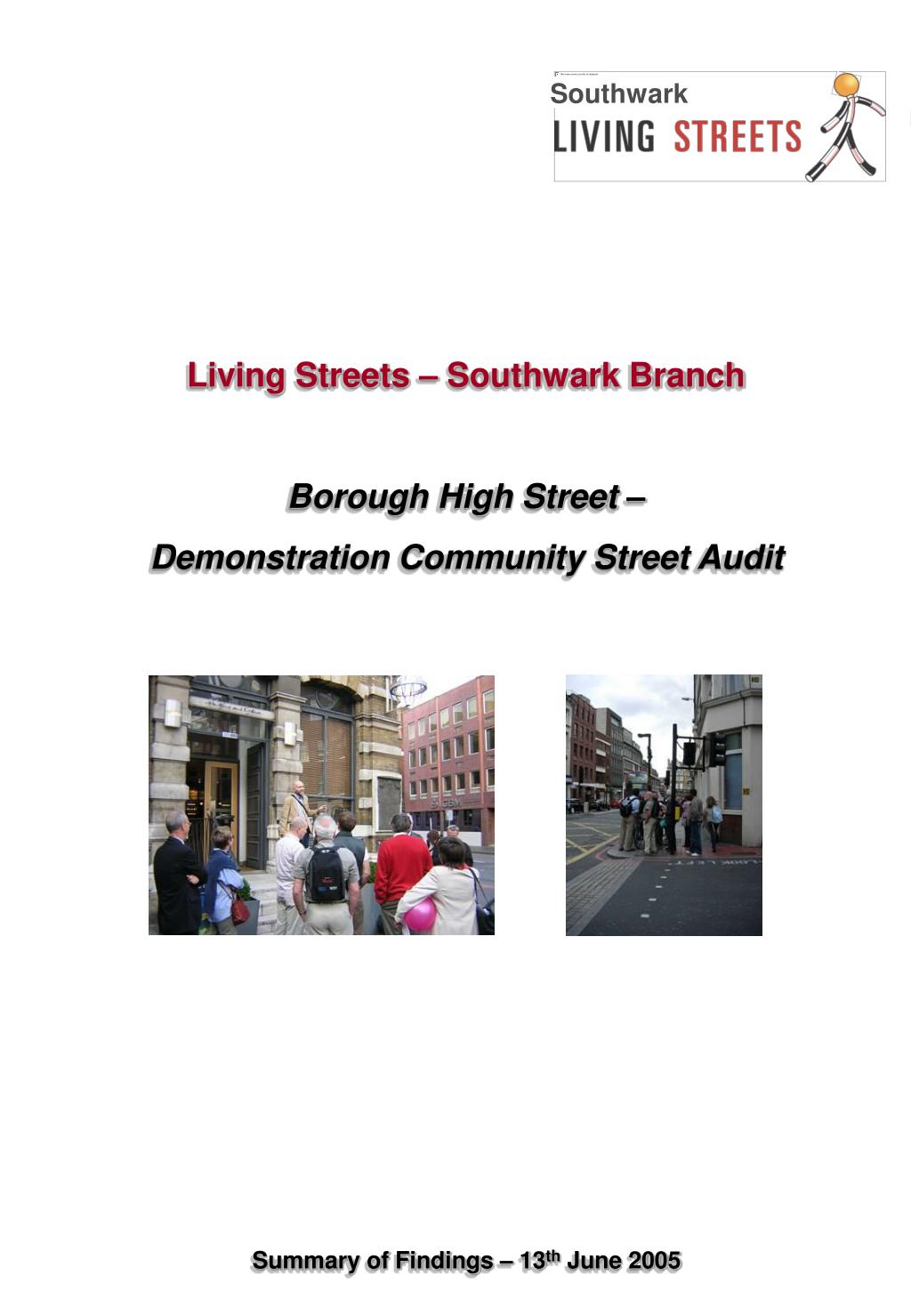 PPT - Living Streets – Southwark Branch Borough High Street ...