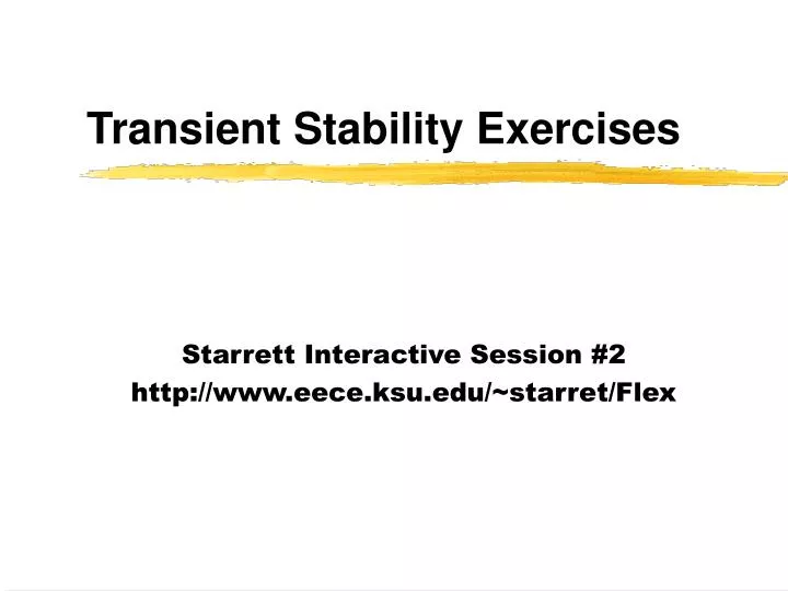 PPT - Transient Stability Exercises PowerPoint Presentation, free ...