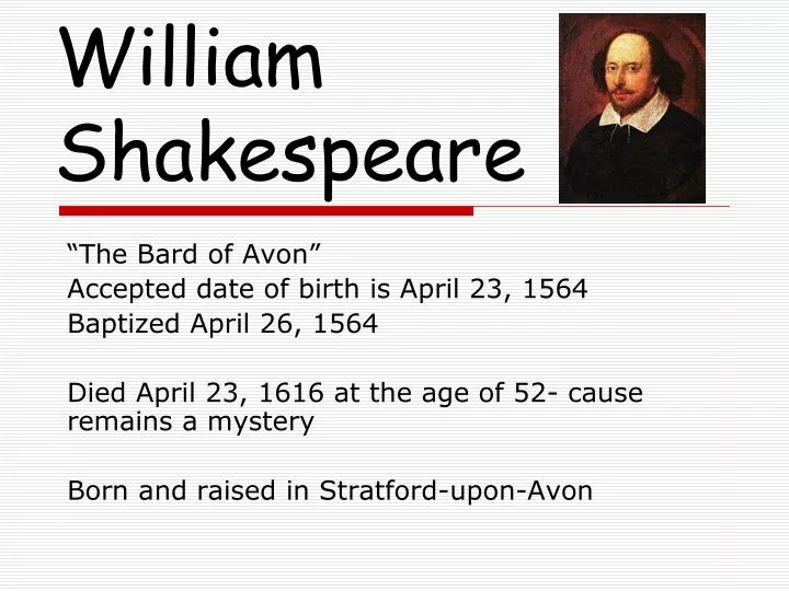 PPT - William Shakespeare PowerPoint Presentation, free download - ID ...