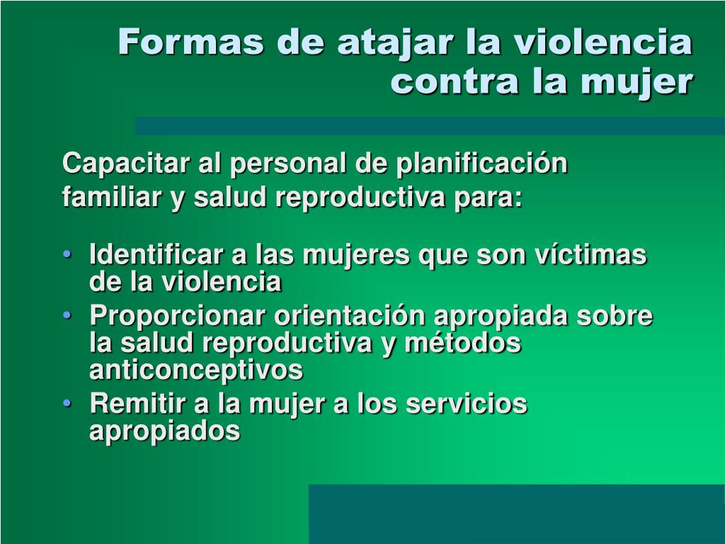 Ppt La Violencia De Género Y La Salud Reproductiva Powerpoint