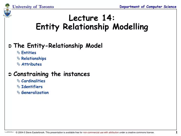 PPT - Lecture 14: Entity Relationship Modelling PowerPoint Presentation - ID:5335363