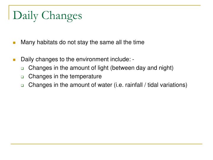 PPT - Adaptation To Daily & Seasonal Changes PowerPoint Presentation ...