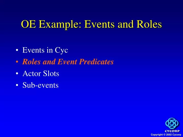 PPT - OE Example: Events and Roles PowerPoint Presentation, free ...