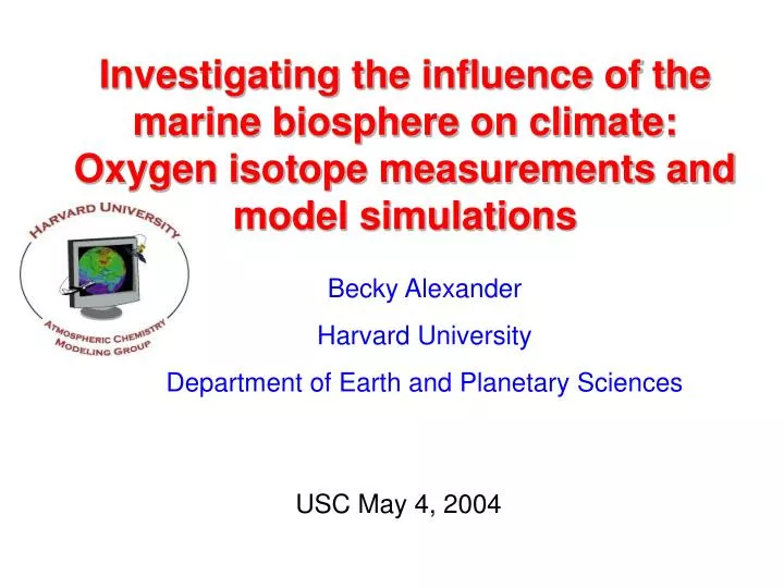 PPT - Becky Alexander Harvard University Department of Earth and ...