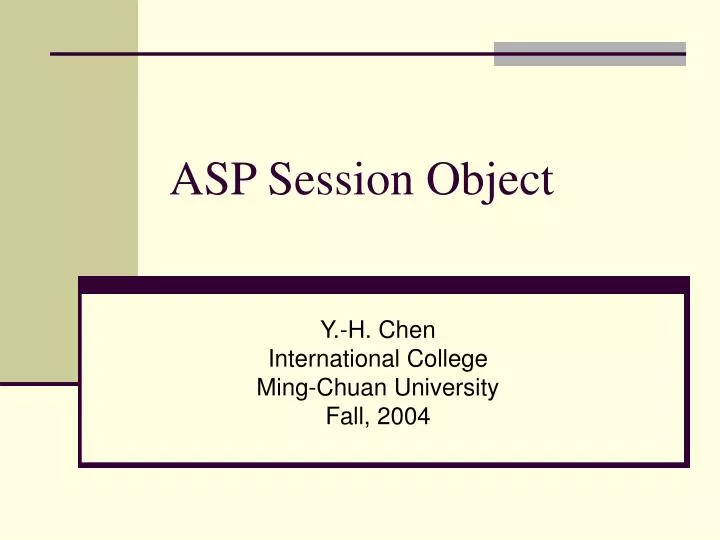 Ppt Asp Session Object Powerpoint Presentation Free Download Id5336781