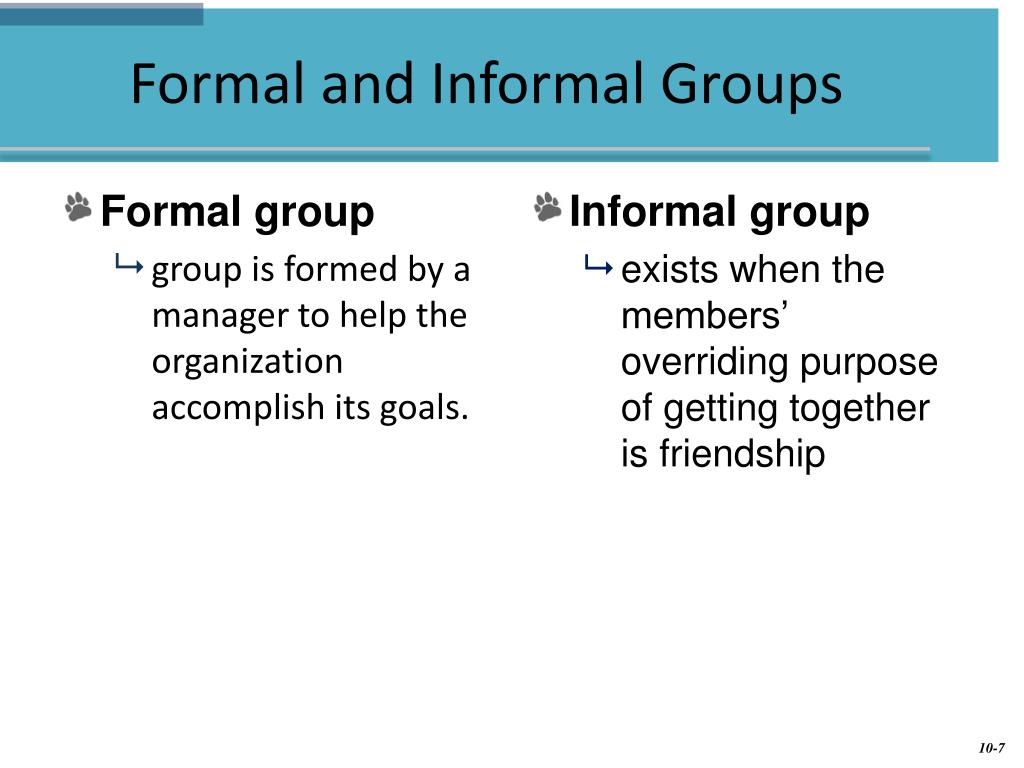 Difference Between Formal And Informal Groups Difference Between Formal And Informal Groups
