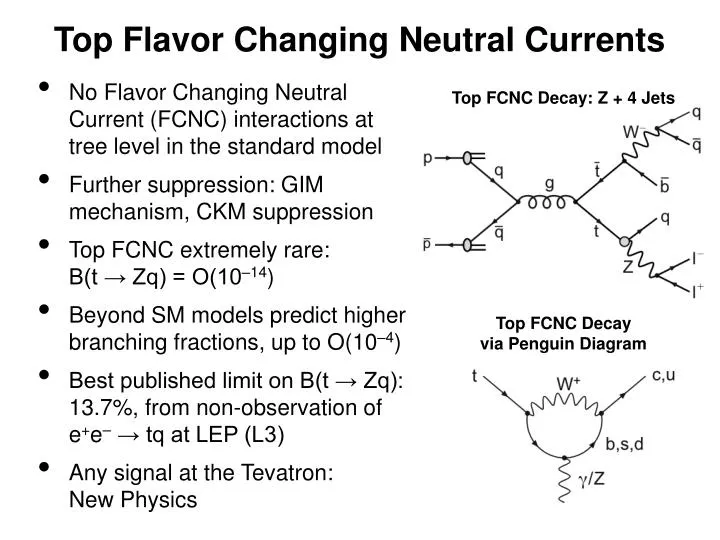PPT - Top Flavor Changing Neutral Currents PowerPoint Presentation ...