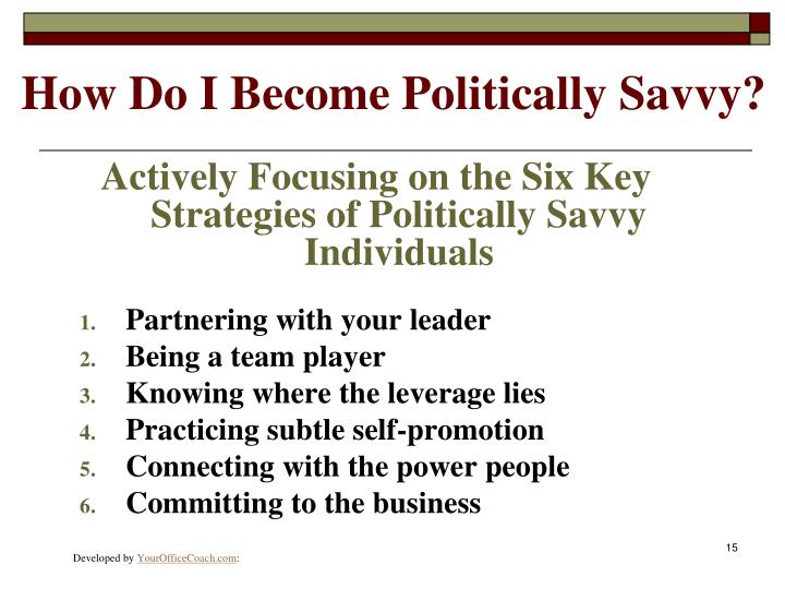 PPT - Political Savvy In the Work Place PowerPoint Presentation - ID ...