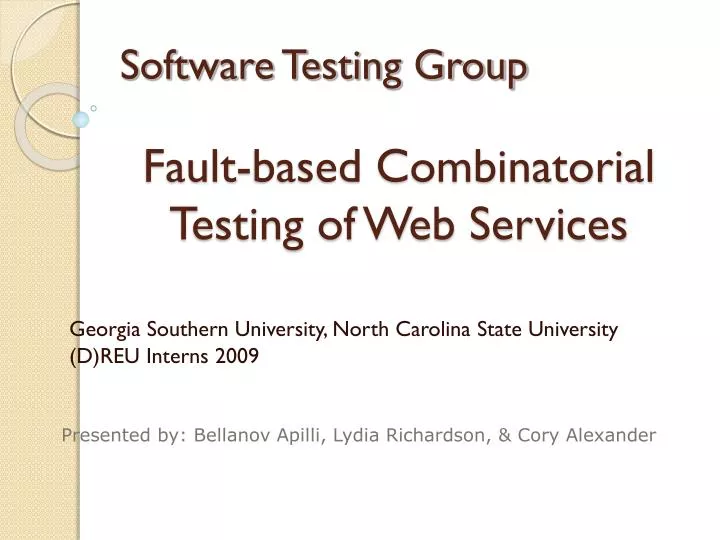 PPT - Software Testing Group PowerPoint Presentation, free download ...