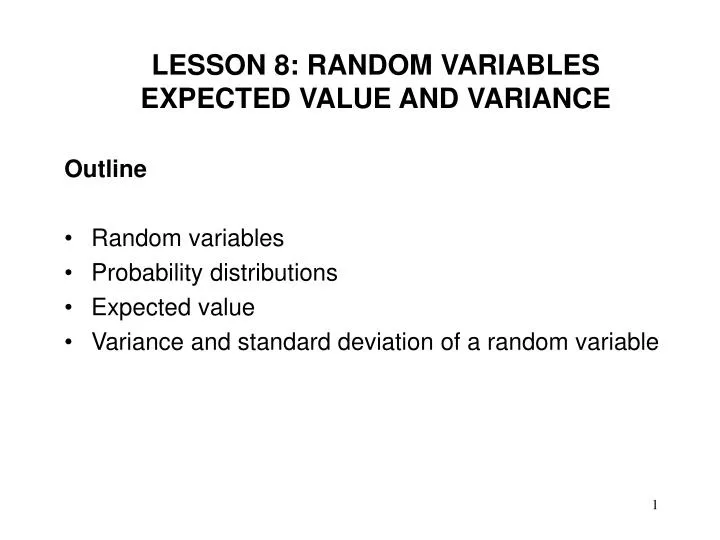 Ppt Lesson 8 Random Variables Expected Value And Variance Powerpoint Presentation Id5338864