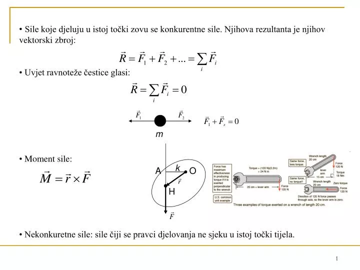 PPT - Paralelne sile: Težište: Par sila: PowerPoint Presentation, free ...