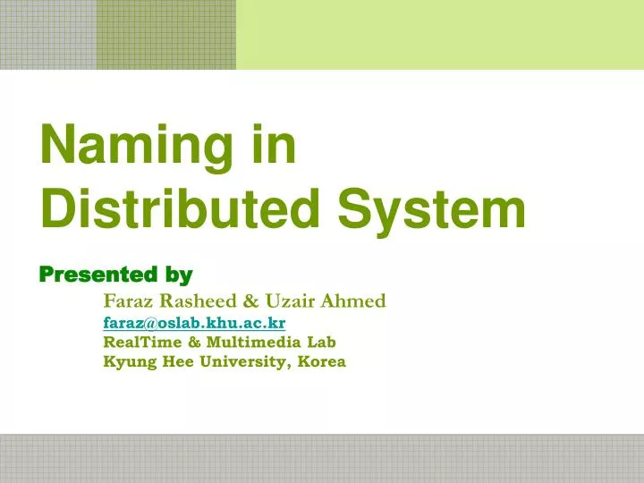 PPT - Naming in Distributed System PowerPoint Presentation, free ...