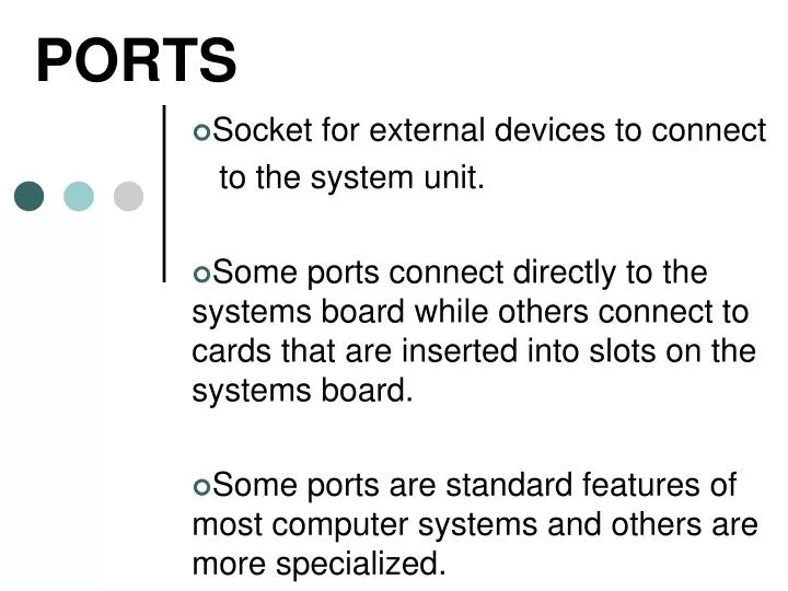 PPT - PORTS PowerPoint Presentation, free download - ID:5340456