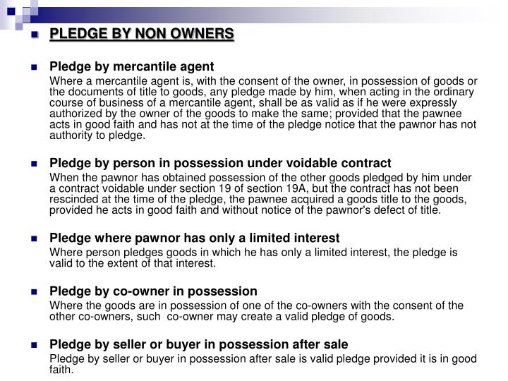 PPT - BAILMENT AND PLEDGE PowerPoint Presentation - ID:5341086