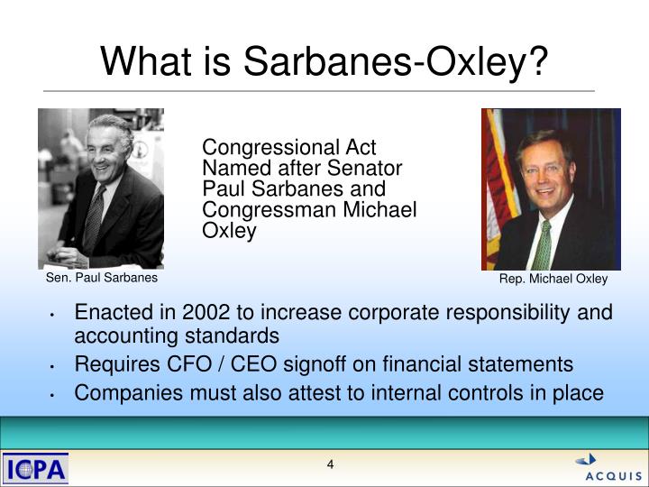 PPT - The Sarbanes – Oxley Act PowerPoint Presentation - ID:5342268