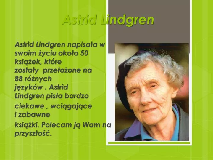 PPT - Astrid Lindgren PowerPoint Presentation, free download - ID:5342301