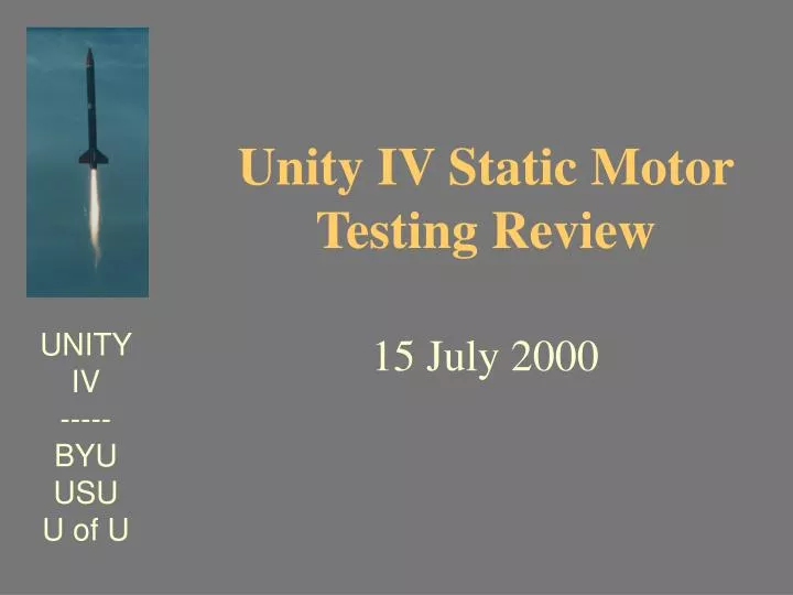 PPT - Unity IV Static Motor Testing Review PowerPoint Presentation ...