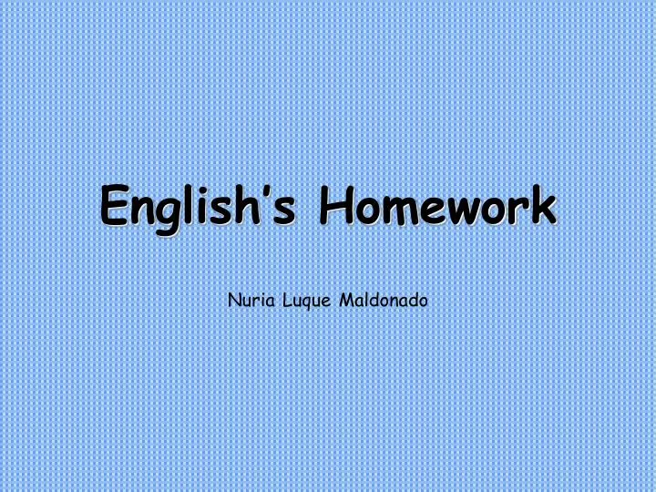 PPT - English’s Homework PowerPoint Presentation, free download - ID ...
