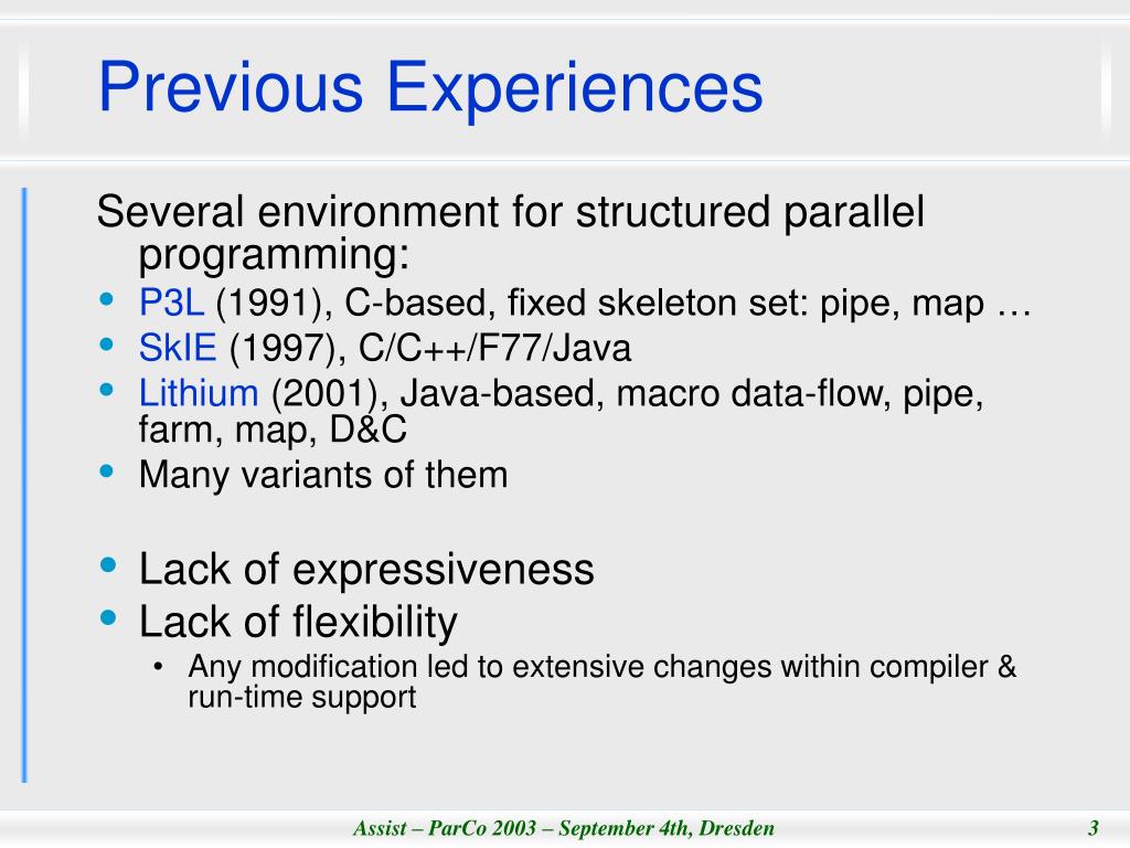 Ppt A Framework For Experimenting With Structured Parallel Programming Environment Design