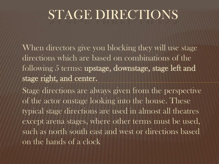 PPT - Stage Directions Types, and Positions Vocabulary PowerPoint ...
