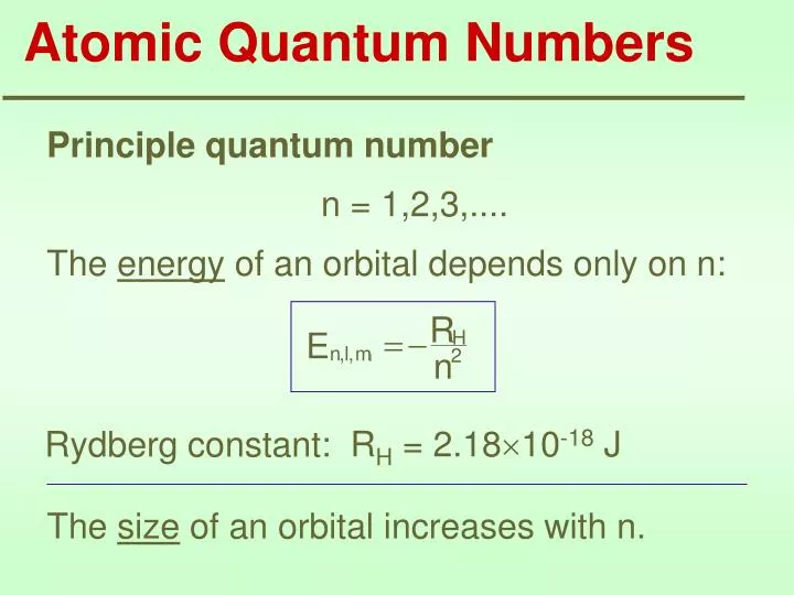 PPT - Atomic Quantum Numbers PowerPoint Presentation, free download ...