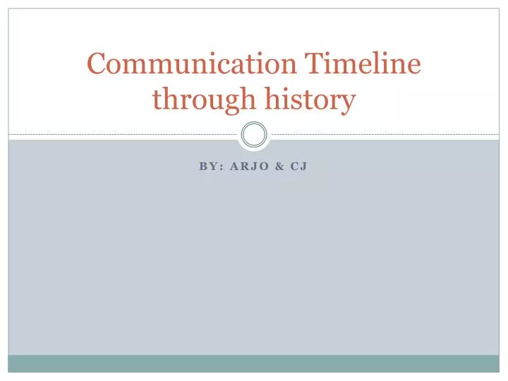 PPT - Communication Timeline through history PowerPoint Presentation ...