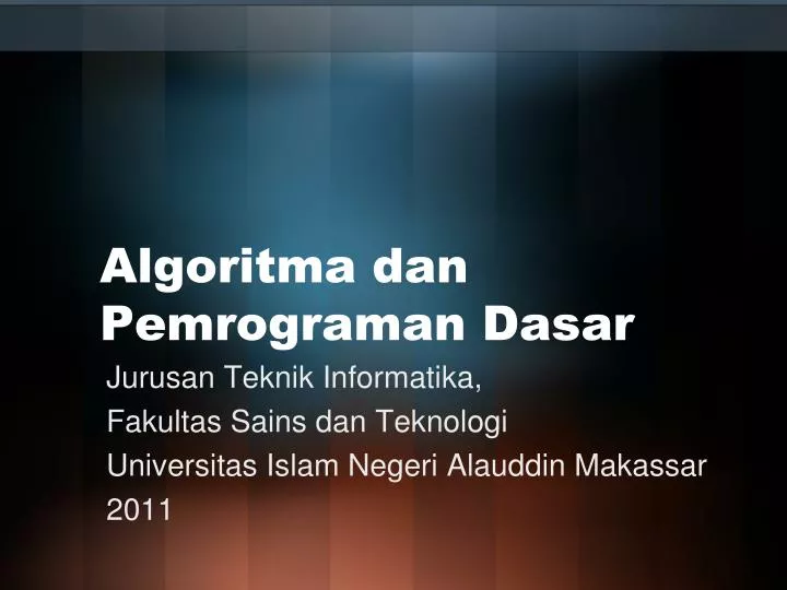 PPT - Algoritma dan Pemrograman Dasar PowerPoint Presentation, free ...