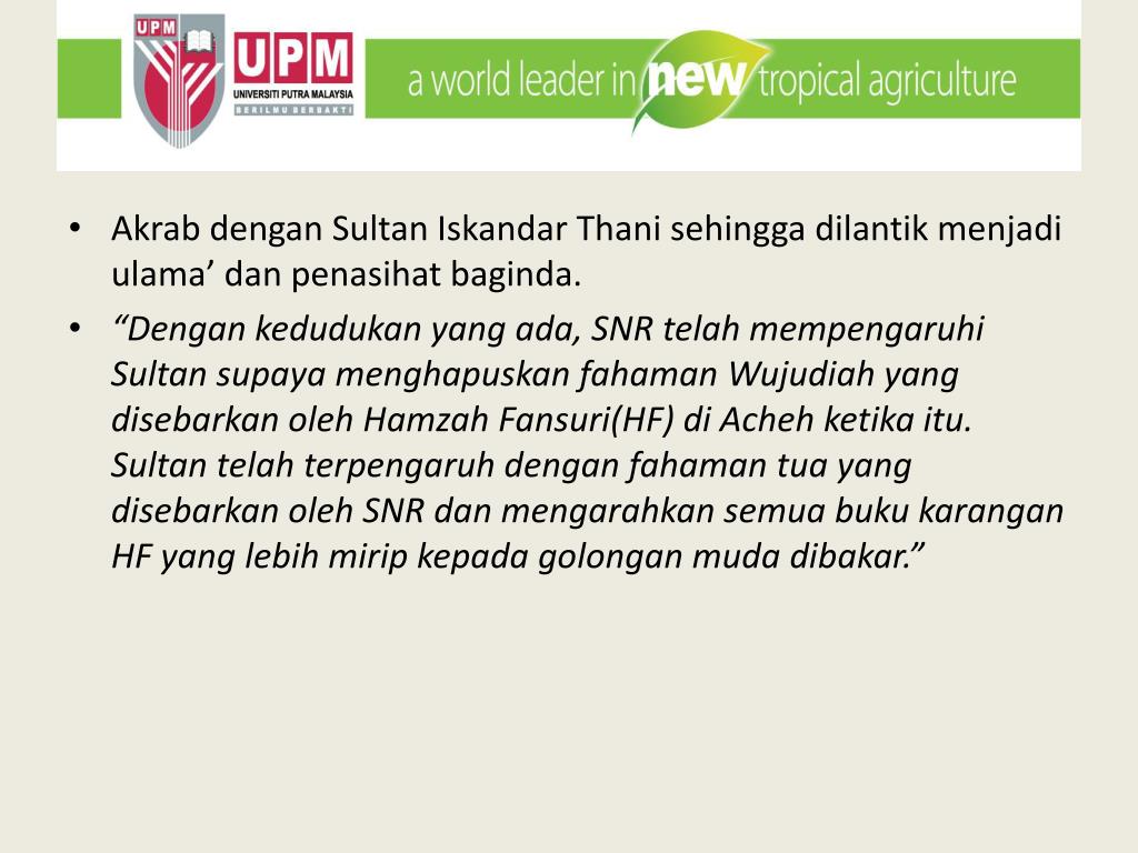 PPT - Kuliah 6 M1 Karya Penulis-penulis Zaman Acheh Hamzah Fansuri ...