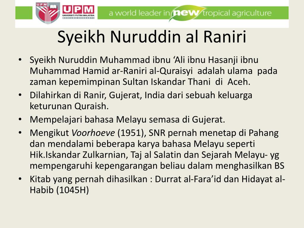 PPT - Kuliah 6 M1 Karya Penulis-penulis Zaman Acheh Hamzah Fansuri ...