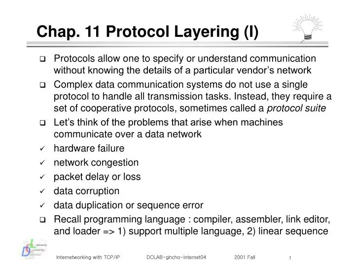 PPT - Chap. 11 Protocol Layering (I) PowerPoint Presentation, free ...