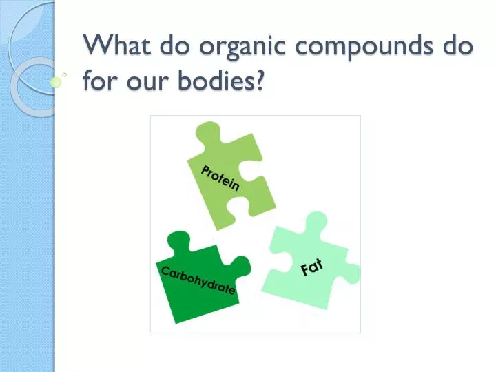 PPT - What do organic compounds do for our bodies? PowerPoint ...