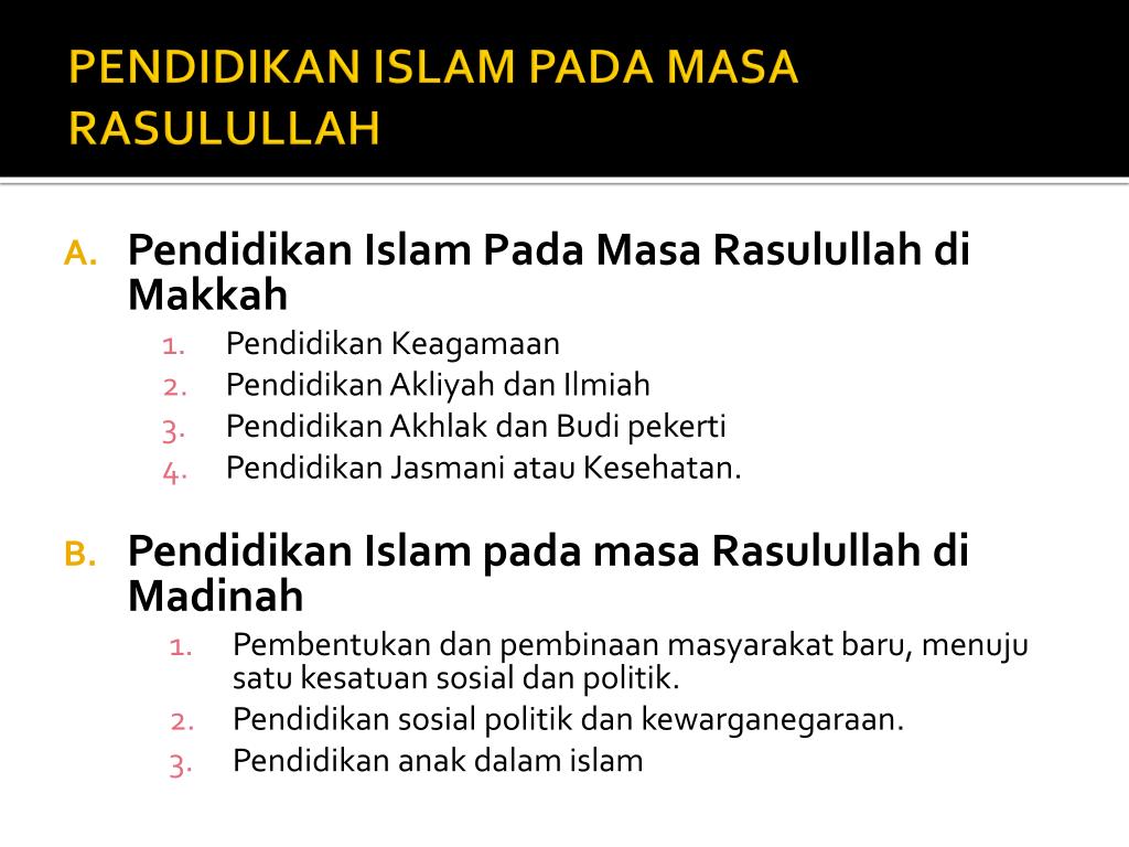 PPT - PENDIDIKAN ISLAM PADA MASA RASULULLAH DAN SAHABAT PowerPoint ...