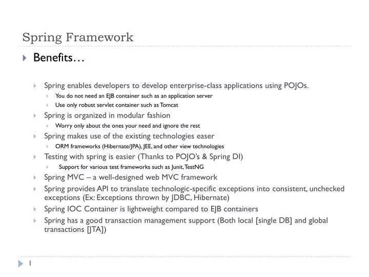 PPT - Spring Framework PowerPoint Presentation, free download - ID:5347639