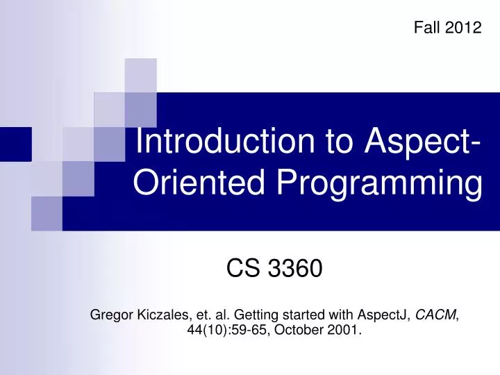 Ppt Introduction To Aspect Oriented Programming Powerpoint Presentation Id5347928