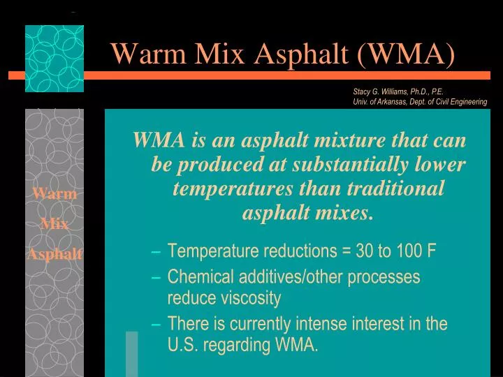 PPT - Warm Mix Asphalt (WMA) PowerPoint Presentation, free download ...